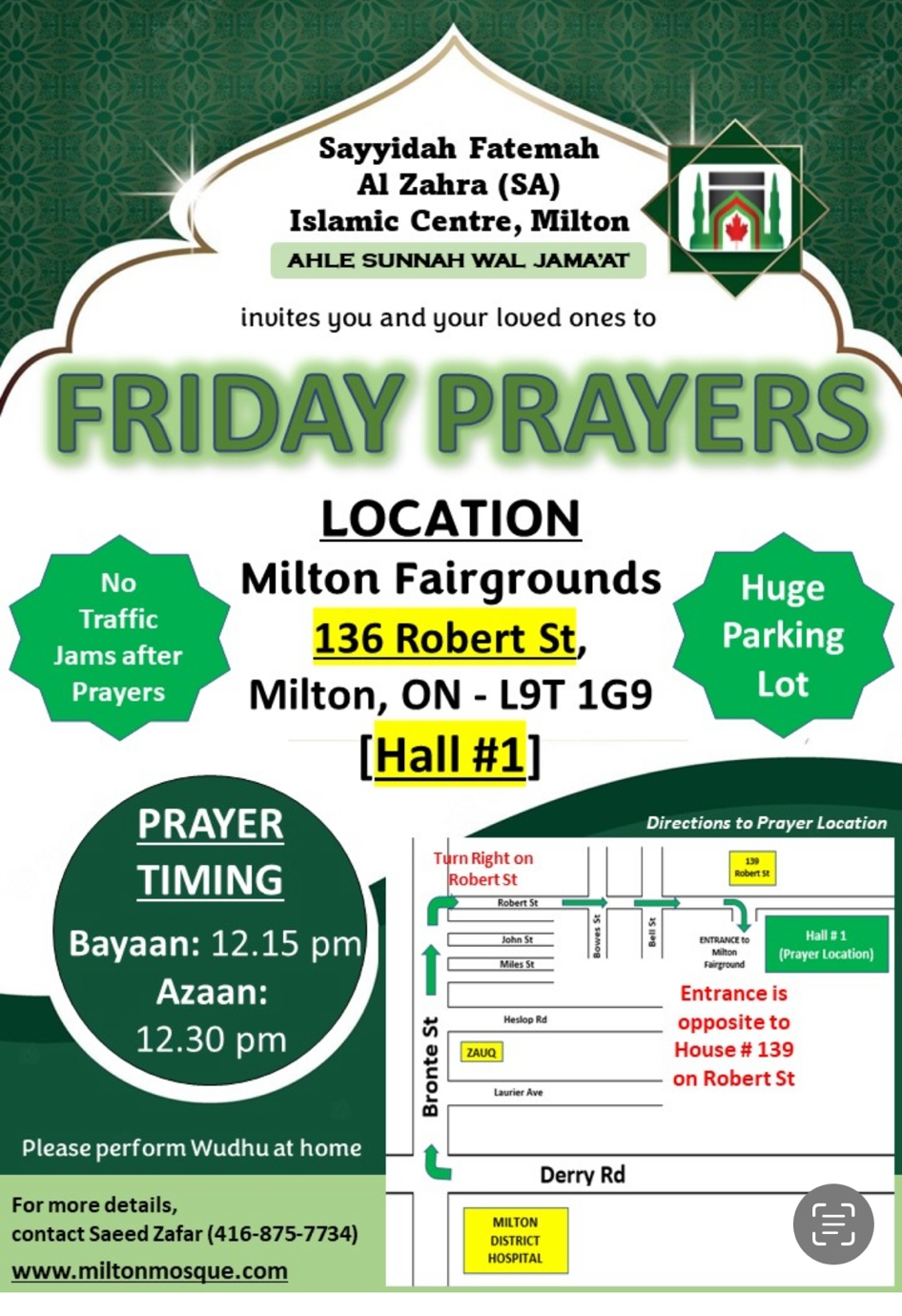 Milton Mosque | Sayyidah Fatemah (SA) Islamic Centre