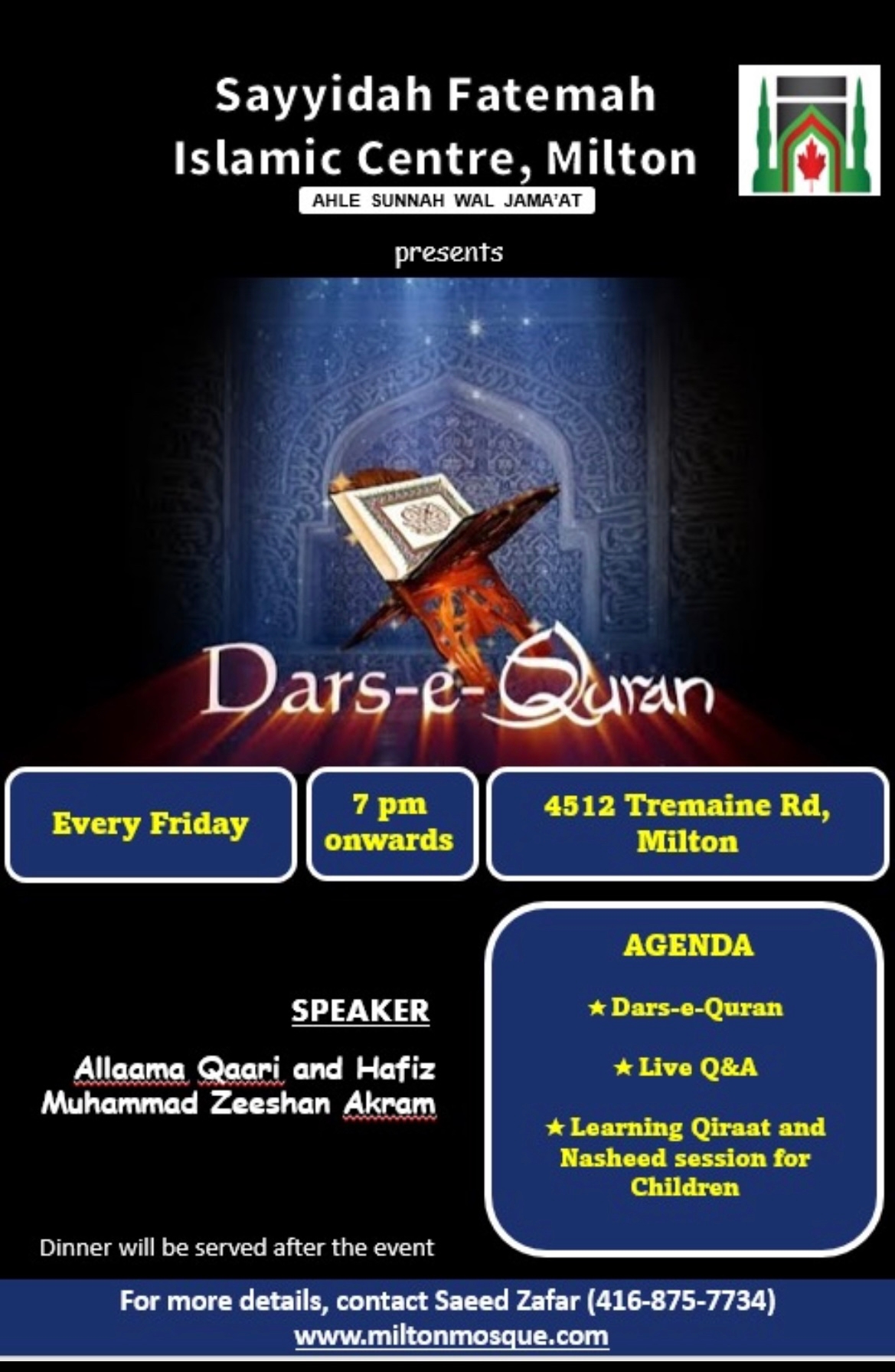 Milton Mosque | Sayyidah Fatemah (SA) Islamic Centre